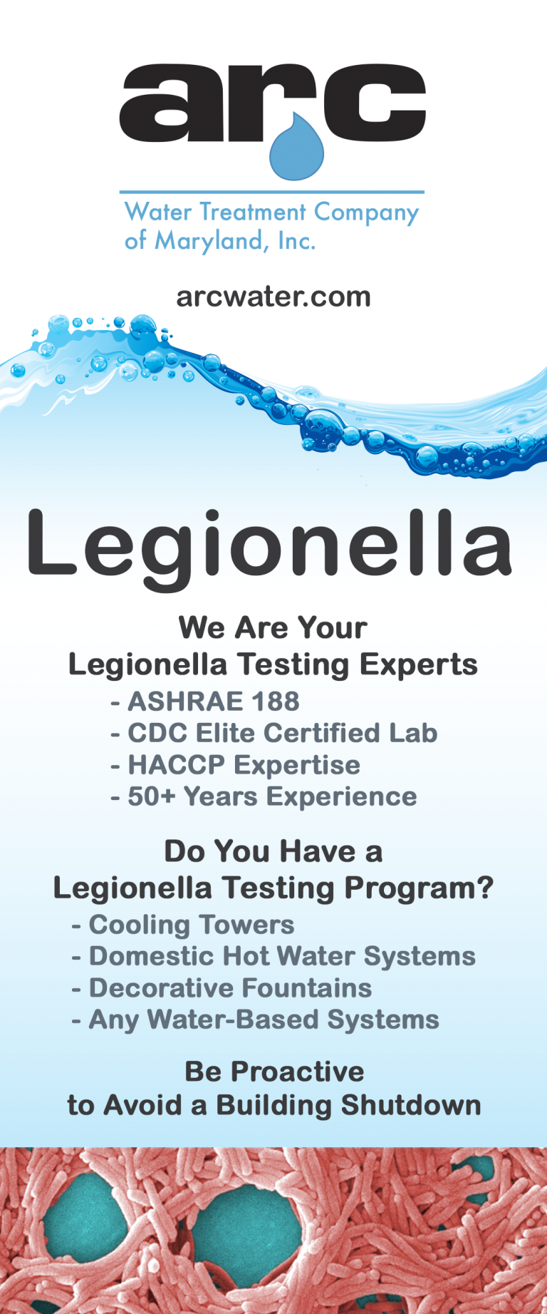 Legionella Bacteria Testing – Arc Water Treatment Company of Maryland, Inc.